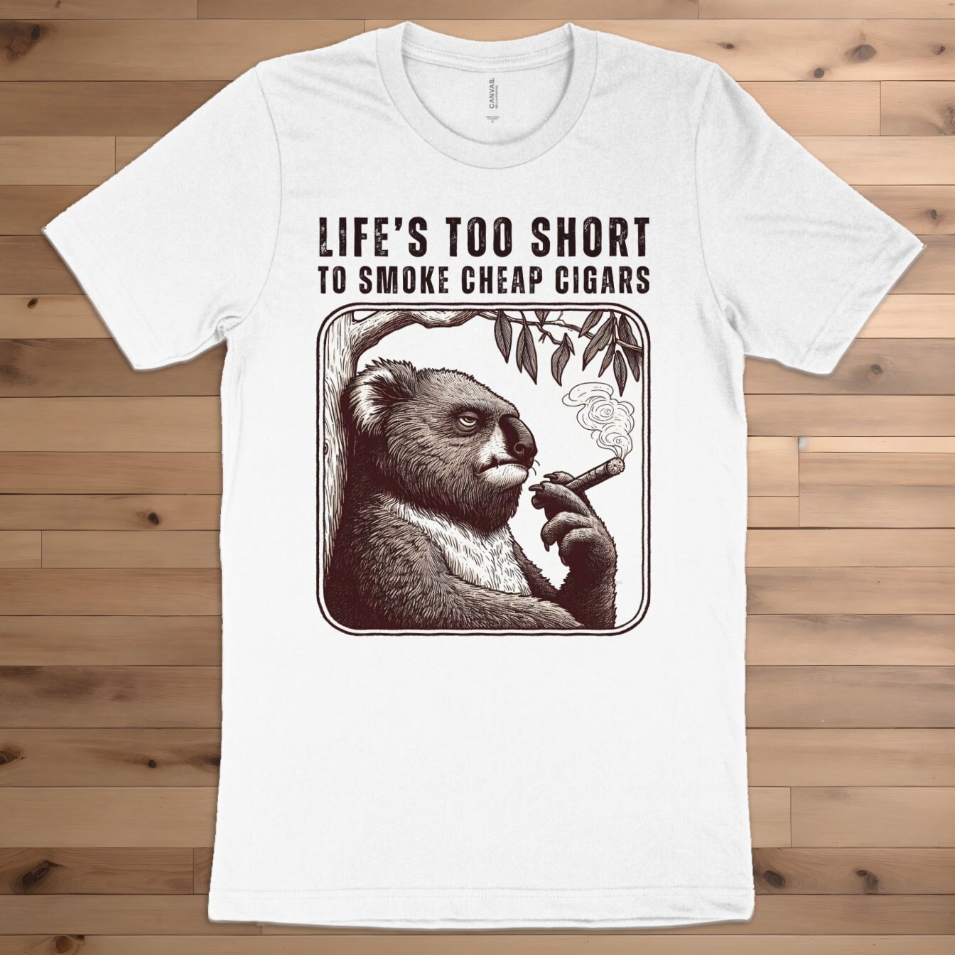 Cigar Lover T-shirt, Koala Smoking Cigar Tee, Cigar T Shirts, Life's ...