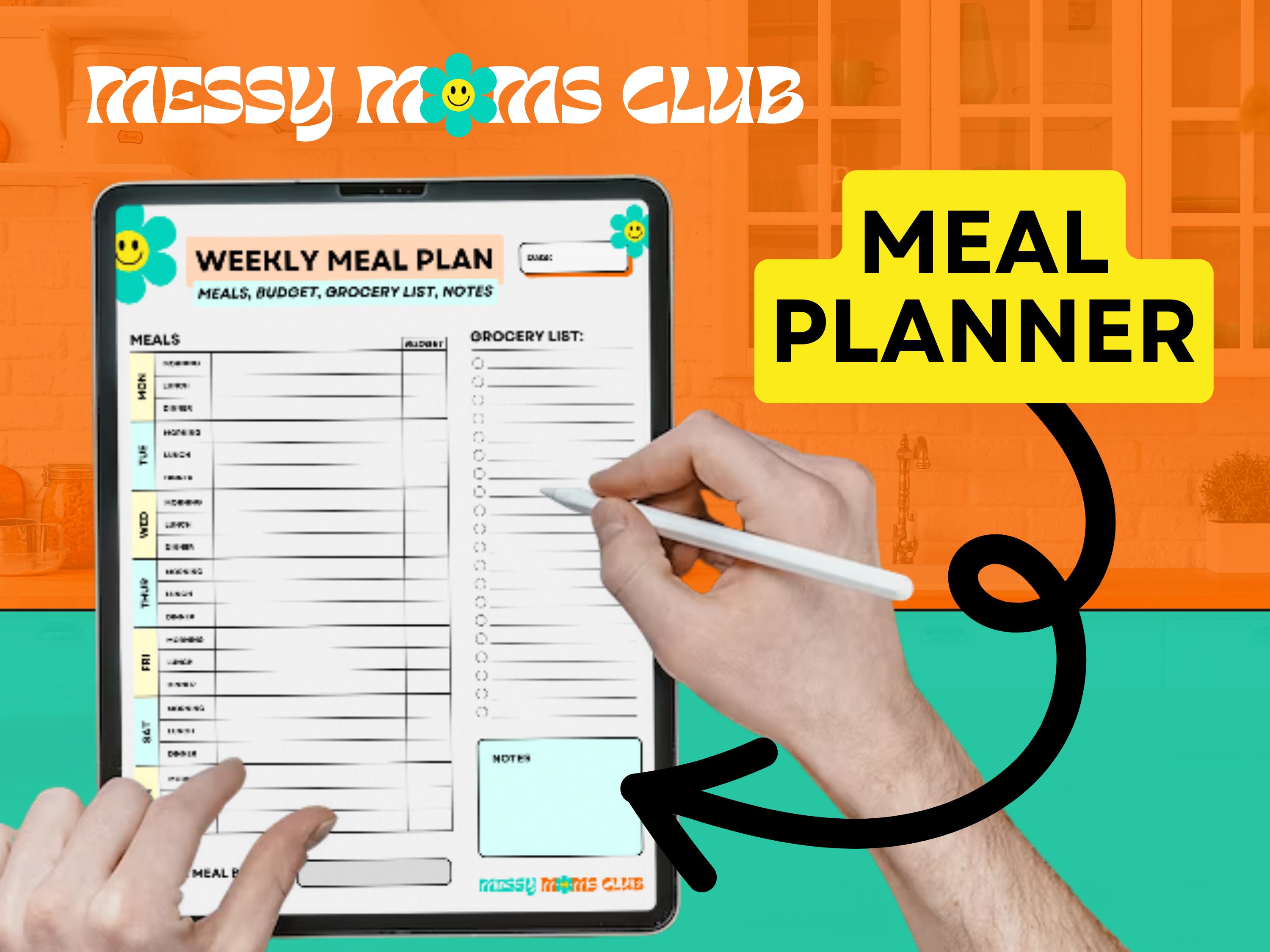 Easy Weekly Meal and Grocery Planner Checklist Weekly Meal Planning and ...