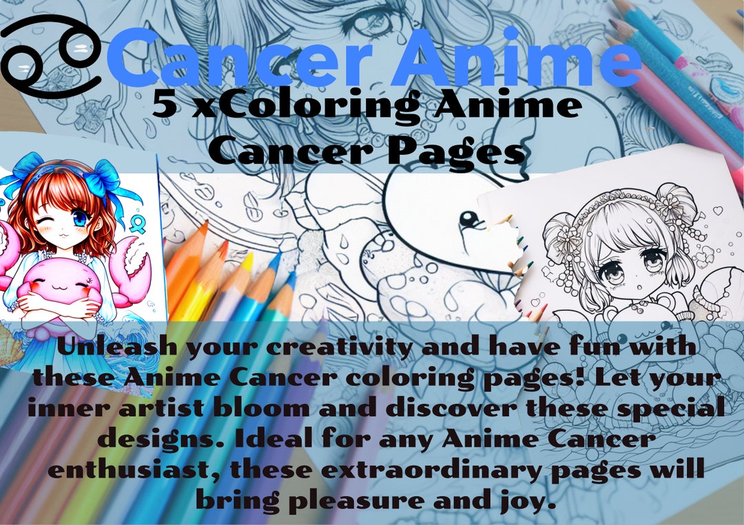 Cancer Comfort: Anime Girl With Crab Claws - Emotional Zodiac Coloring ...