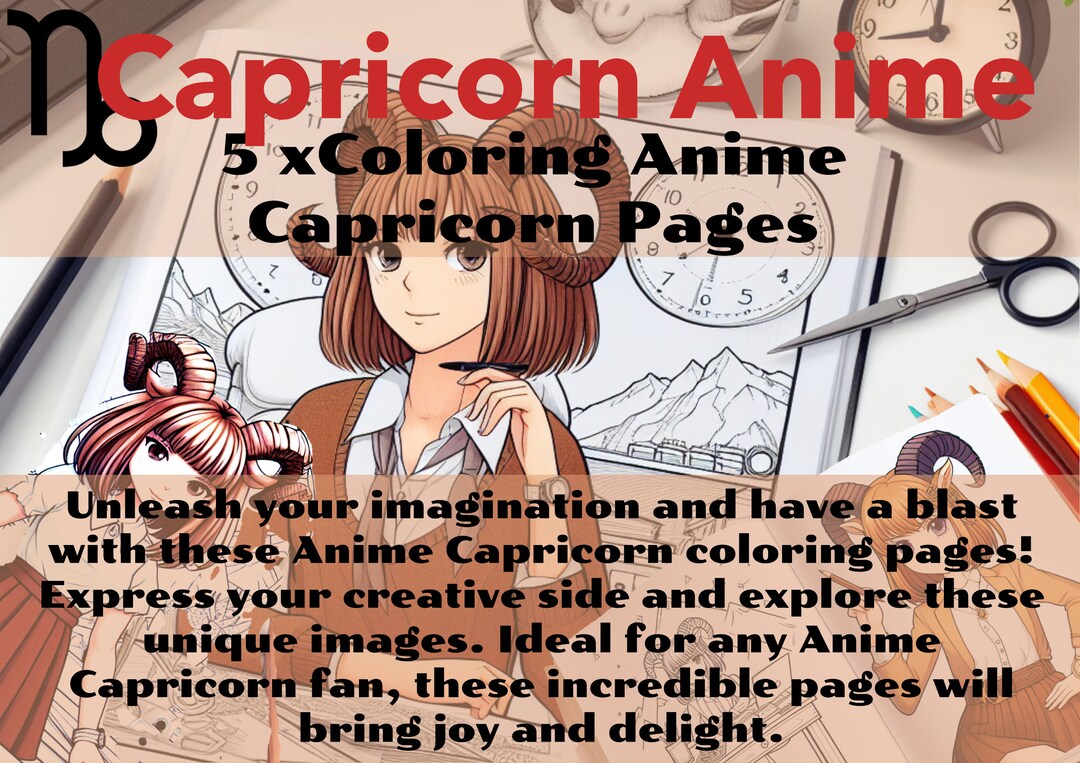 Capricorn Ambition: Anime Girl in Office - Disciplined Zodiac Coloring ...