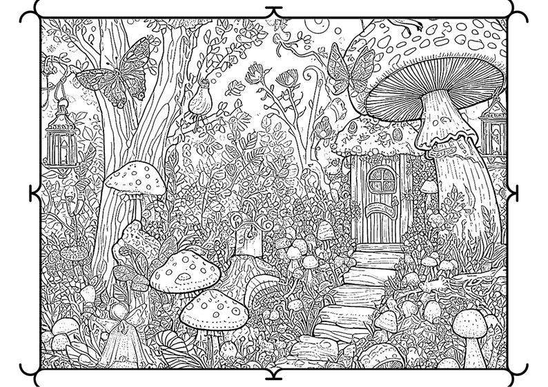 Cottagecore Coloring Book: 21 Relaxing Country Scenes for Adults ...