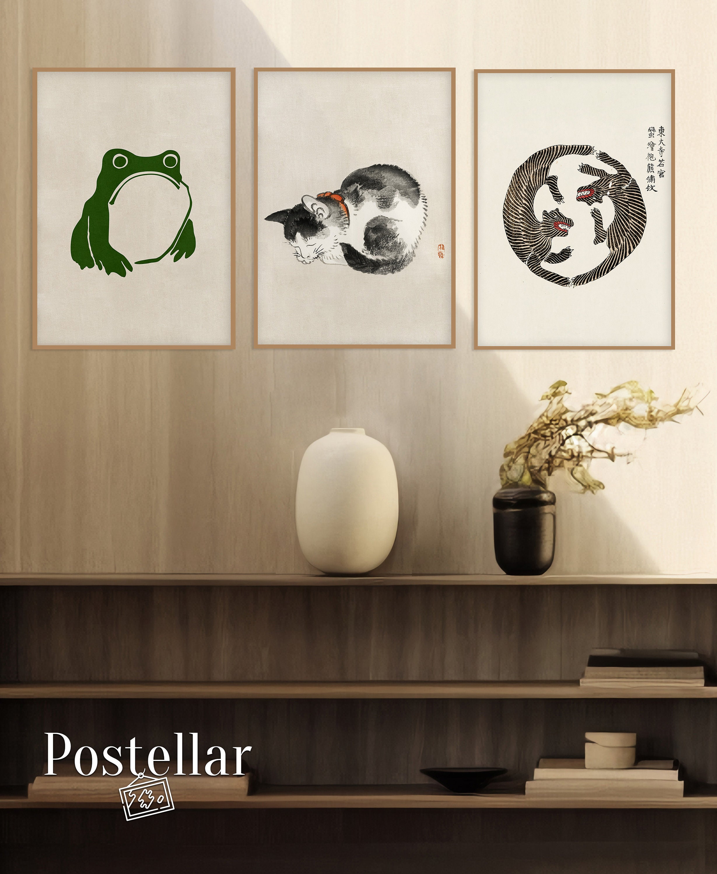 Best of Japanese Vintage Animals Posters, Cat, Frog and Tigres Japanese ...