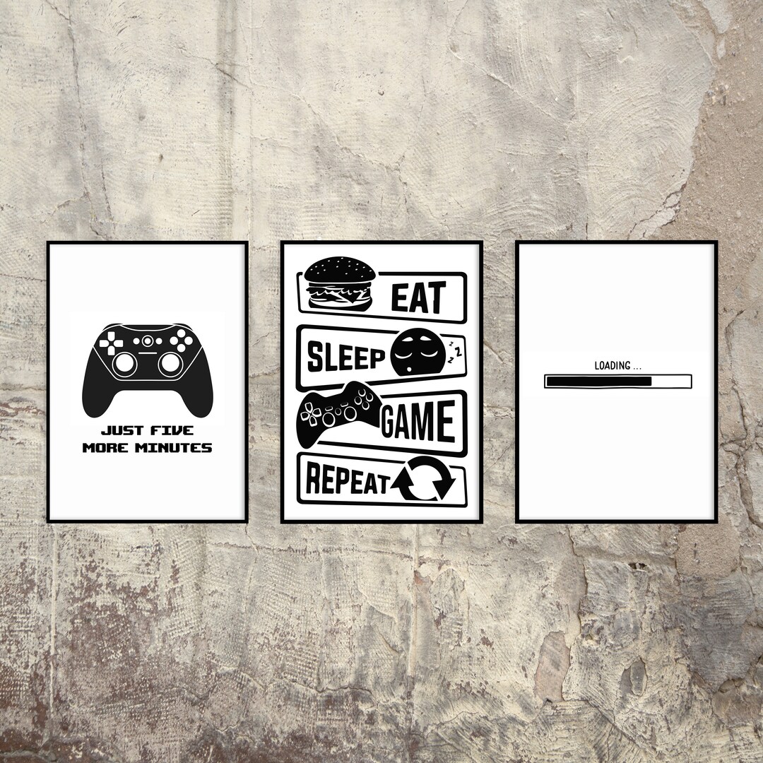 Poster Set for Gamers, Inspirational Quote Print, Minimalistic Art ...