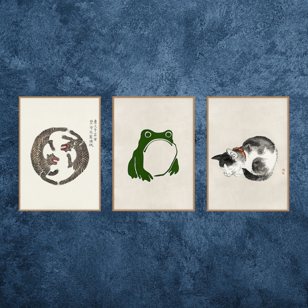 Best of Japanese Vintage Animals Posters, Cat, Frog and Tigres Japanese ...