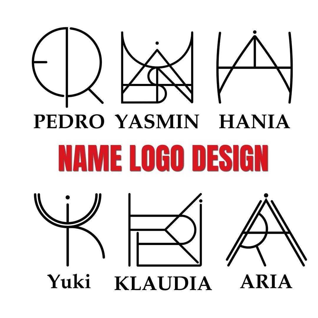 Personalized Name Logo Design: Minimalist Geometric Tattoo (SVG) - Etsy