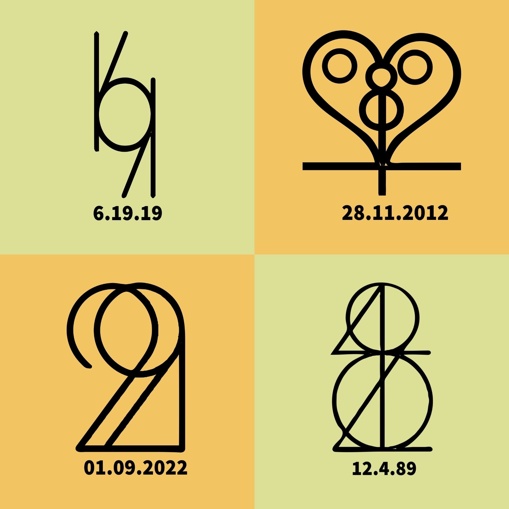 Special Date Logo, Custom Number Logo, Wedding Date Tattoo, Birth Time ...