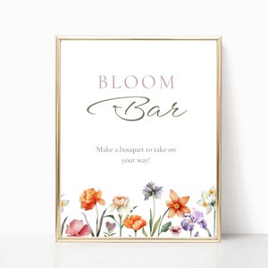 Bloom Bar Sign Template Printable Floral Bridal Shower Decorations Make ...