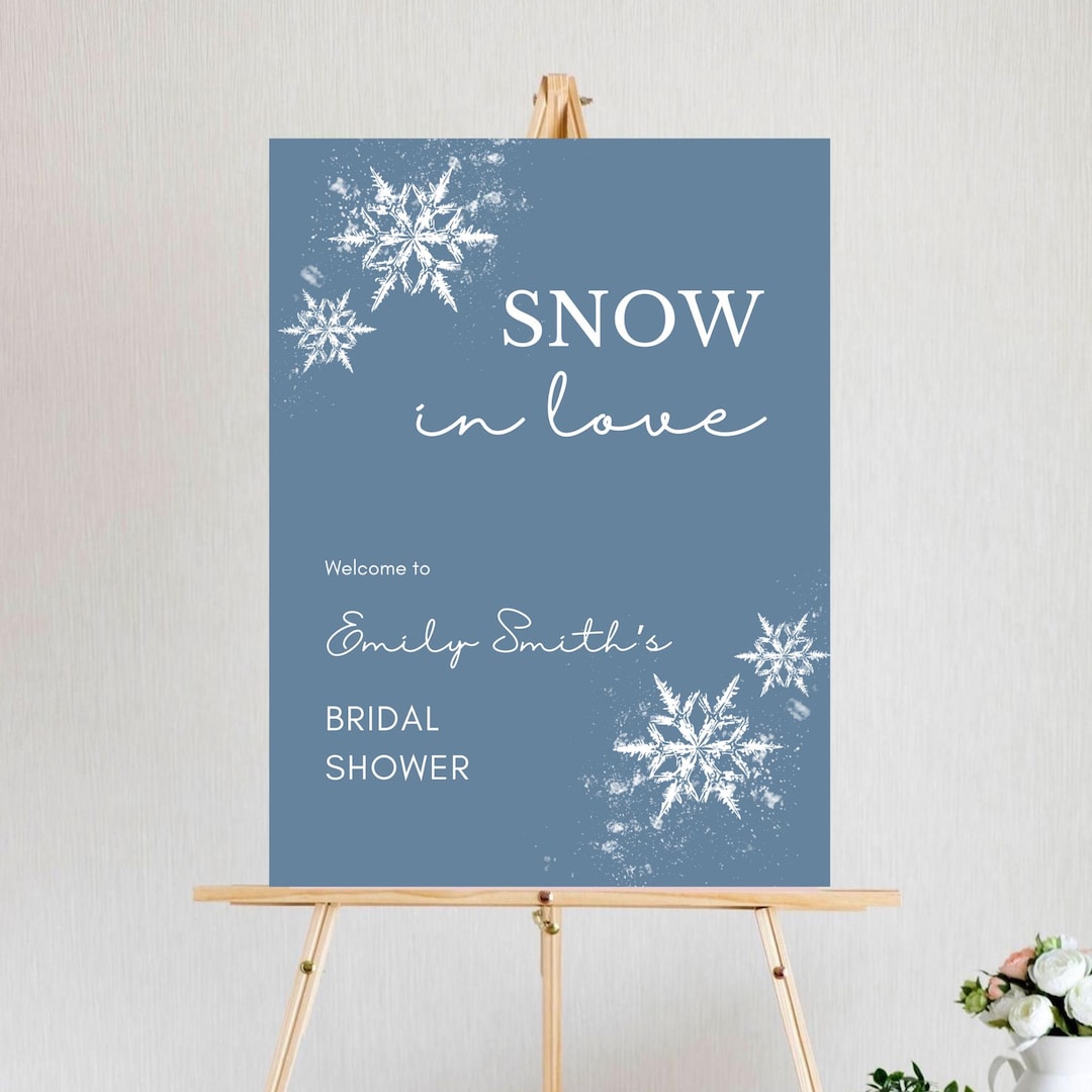 Snow in Love Bridal Shower Welcome Sign Template Winter Bridal Party ...