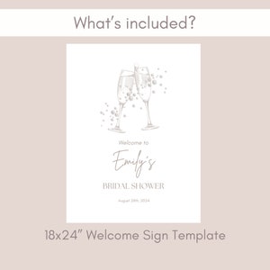 Pearls and Prosecco Welcome Sign Template Bridal Shower Banner Minimal ...