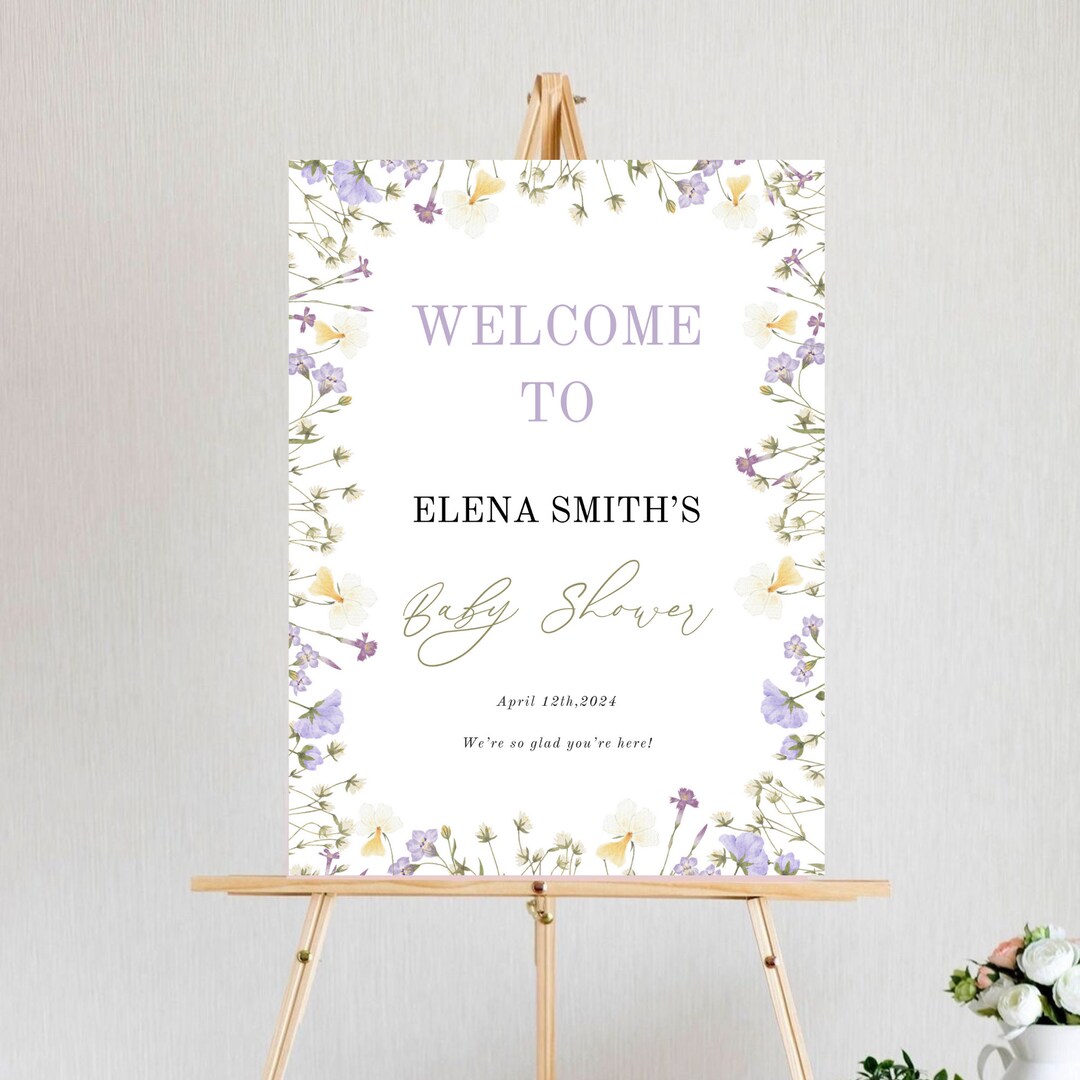 Baby in Bloom Baby Shower Welcome Sign Printable Floral Spring Welcome ...