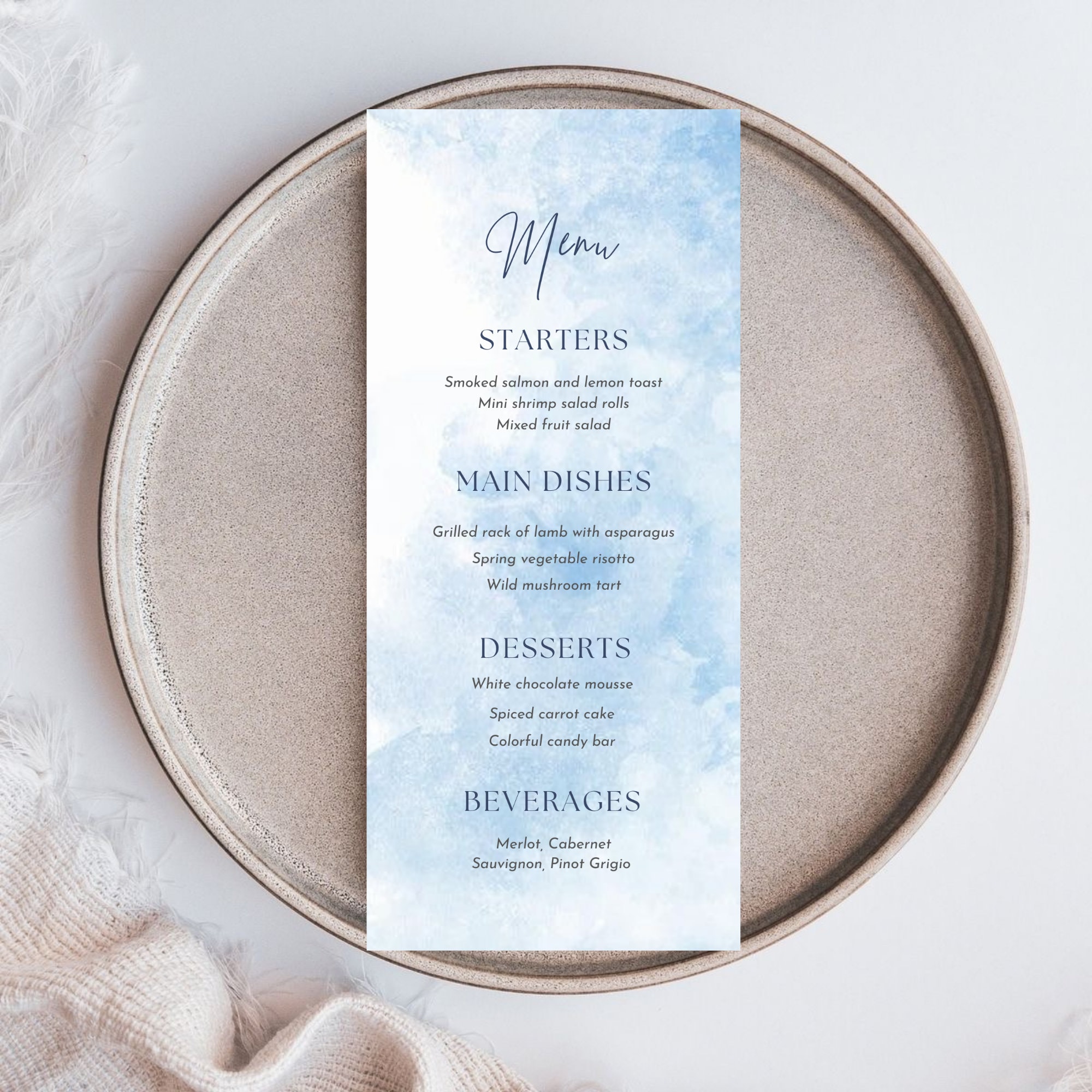 Cloud 9 Bridal Shower Dinner Menu Template (digital Download) - Etsy