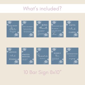 Snow in Love 10 Activity Sign Template Winter Bridal Shower Decorations ...