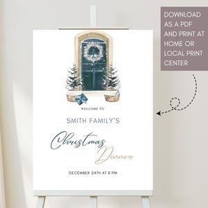 Christmas Party Welcome Sign Template Printable Holiday Dinner Welcome ...