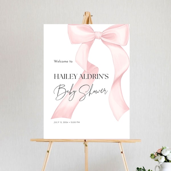 Pink Baby Shower Welcome Sign - Etsy