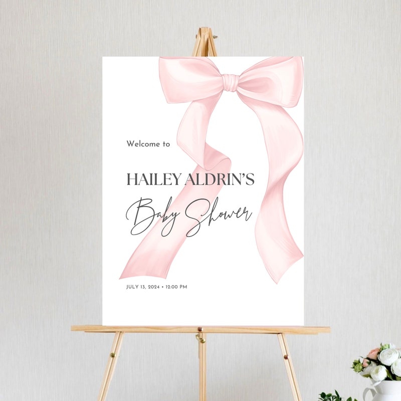 Pink Baby Shower Welcome Sign - Etsy