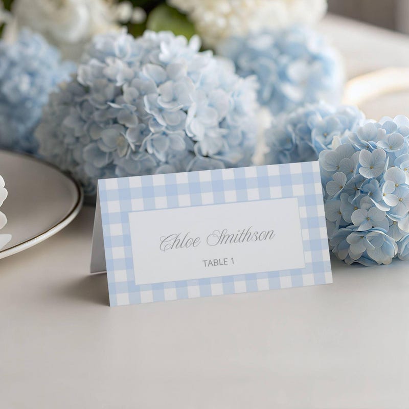 Gingham Name Cards - Etsy