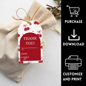 Cherry Theme Gift Tag Template She’s the Cherry on Top Bridal Shower ...