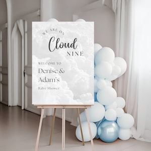 On Cloud Nine Baby Shower Welcome Sign,were on Cloud Nine Baby Shower ...