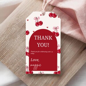 Cherry Theme Gift Tag Template She’s the Cherry on Top Bridal Shower ...