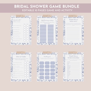 10 Bridal Shower Games Bundle Printable Bridal Shower Activity Pack ...