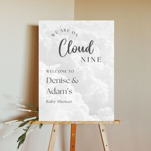 On Cloud Nine Baby Shower Welcome Sign,we’re on Cloud Nine Baby Shower ...