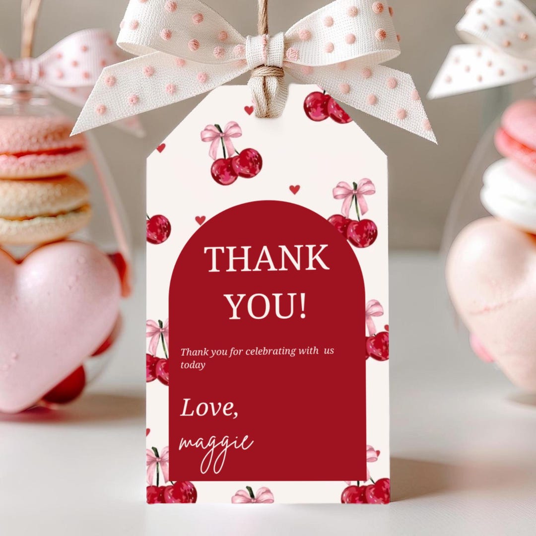 Cherry Theme Gift Tag Template She’s the Cherry on Top Bridal Shower ...