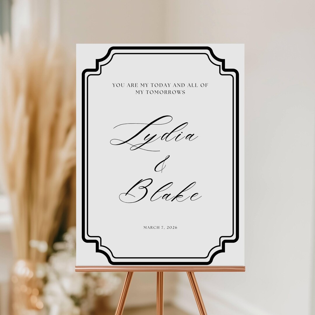 Elegant Wedding Welcome Sign Template: Custom Order for Lydia - Etsy