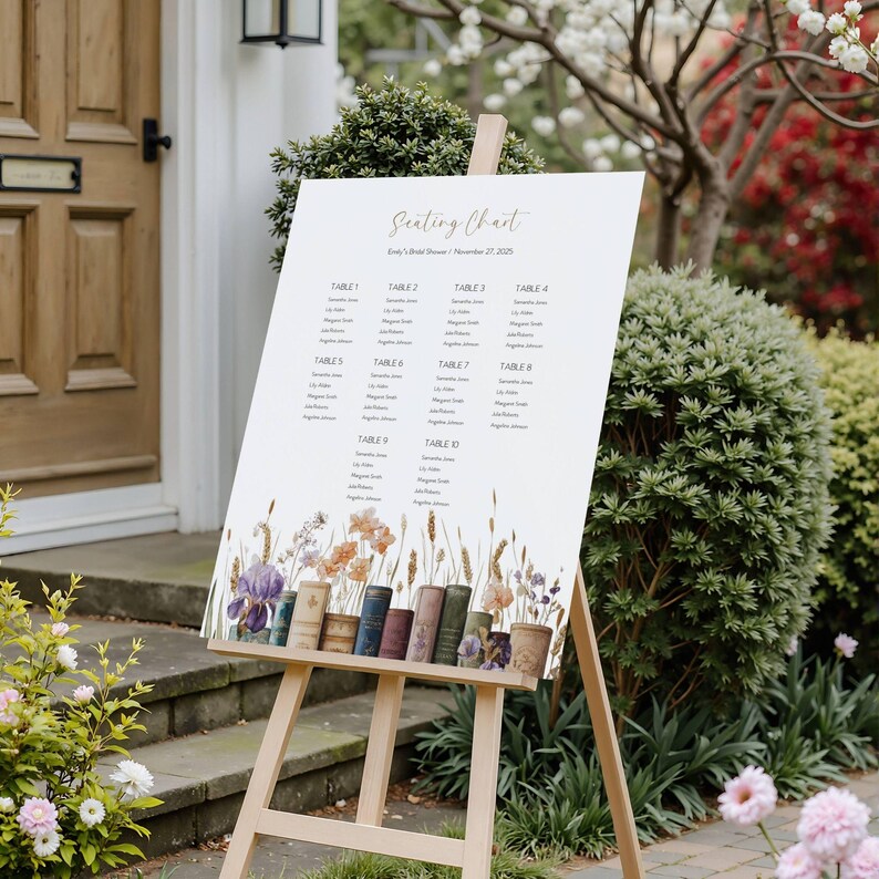 Storybook Bridal Shower Seating Chart Template: Printable Guest Seating ...