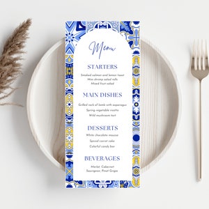 Amalfi Coastal Dinner Menu Template Lemon Party Dinner Menu Printable ...