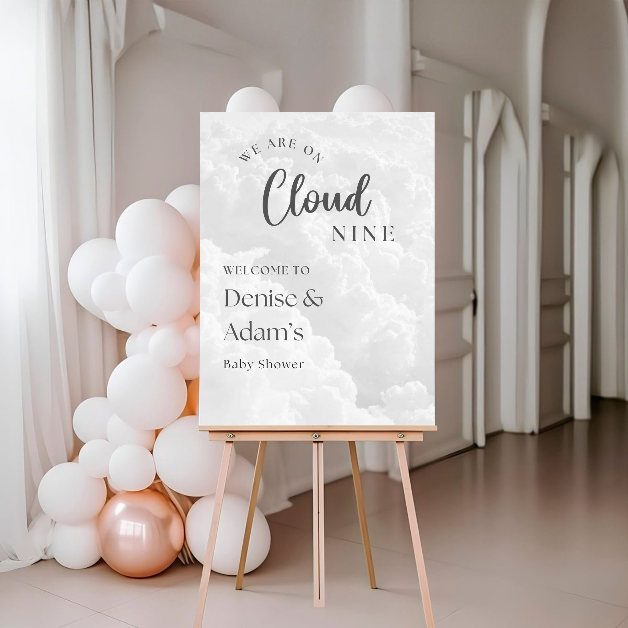 On Cloud Nine Baby Shower Welcome Sign,were on Cloud Nine Baby Shower Welcome Sign, Cloud Nine ...