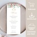 Printable Dinner Menu Card Template Victorian Floral Menu Bridal Shower ...