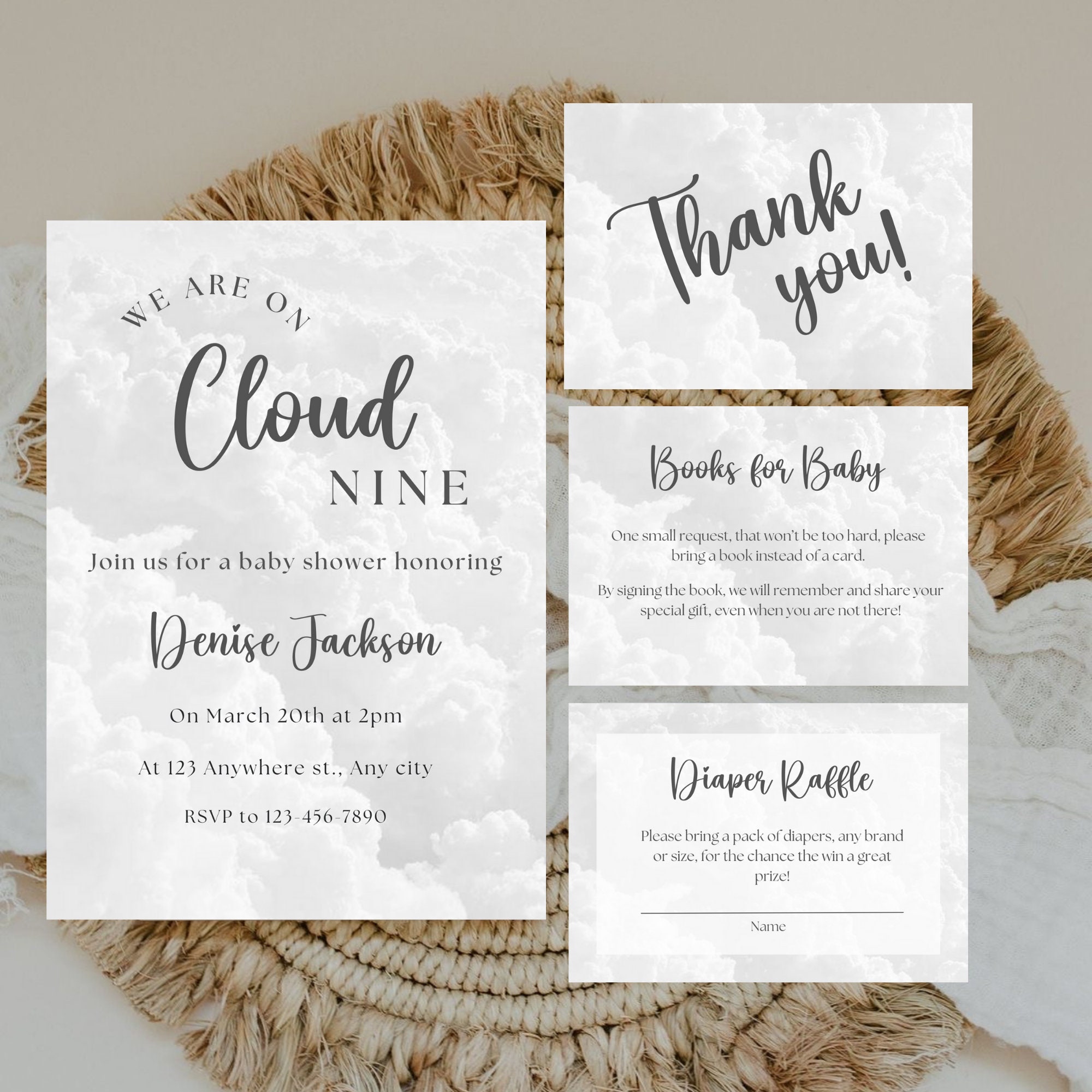 On Cloud Nine Baby Shower Bundle,we're on Cloud Nine Baby Shower ...