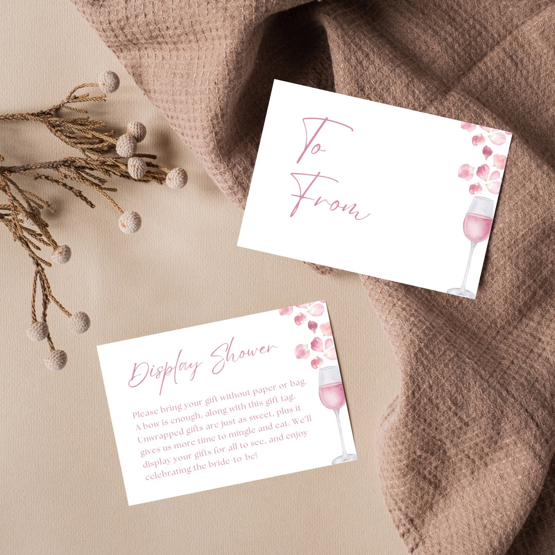 Printable Display Card Template Rose Petals Display Card Bridal Shower ...