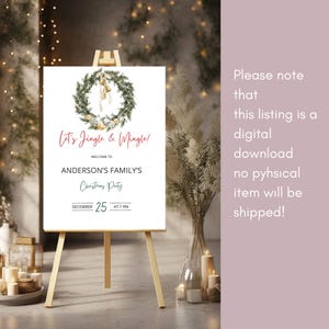 Jingle and Mingle Welcome Sign Template Printable Holiday Dinner ...