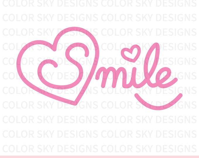 Smile SVG Cut File for Cricut and Silhouette, Smile With Flower SVG ...