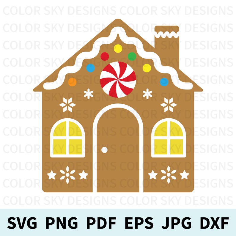 Gingerbread House SVG, Christmas SVG, Cut File, Png, Dxf, Digital ...
