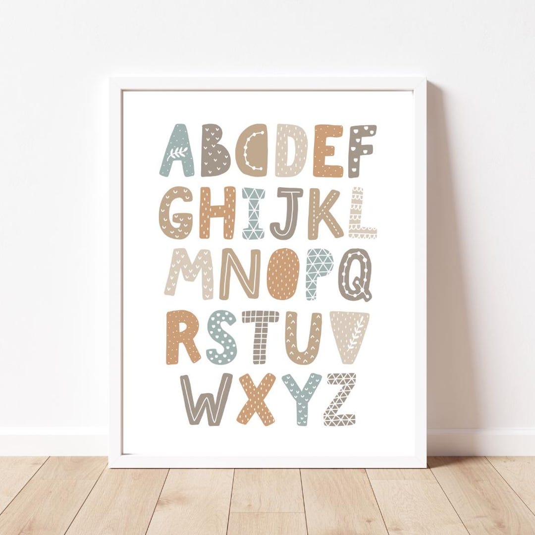 Scandi Themed Alphabet Print, Children's Wall Art, Kids Posters, Print ...