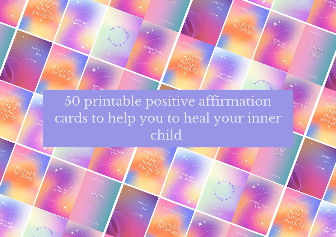 Inner Child Healing Printable Affirmation Cards, Healing Your Inner ...