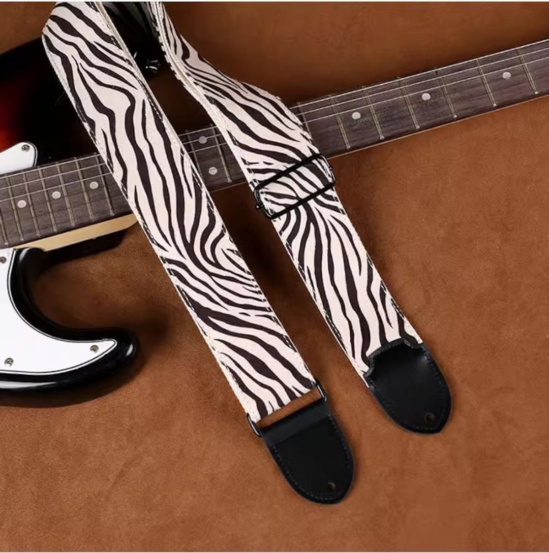 Dark Coffee Zebra Stripe Guitar Strap Stylish Cool Guitar - Etsy