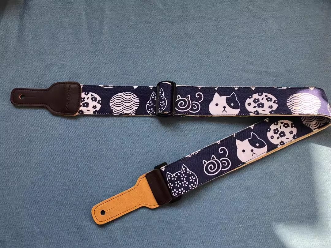 Cute Cat Acoustic Strap Handmade Guitar Strap Comfortable - Etsy