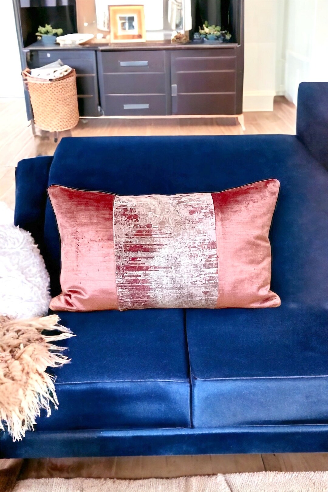 Rose Pink Shiny Velvet Lumbar Pillow Cover,decorative Pillows,gift Idea ...