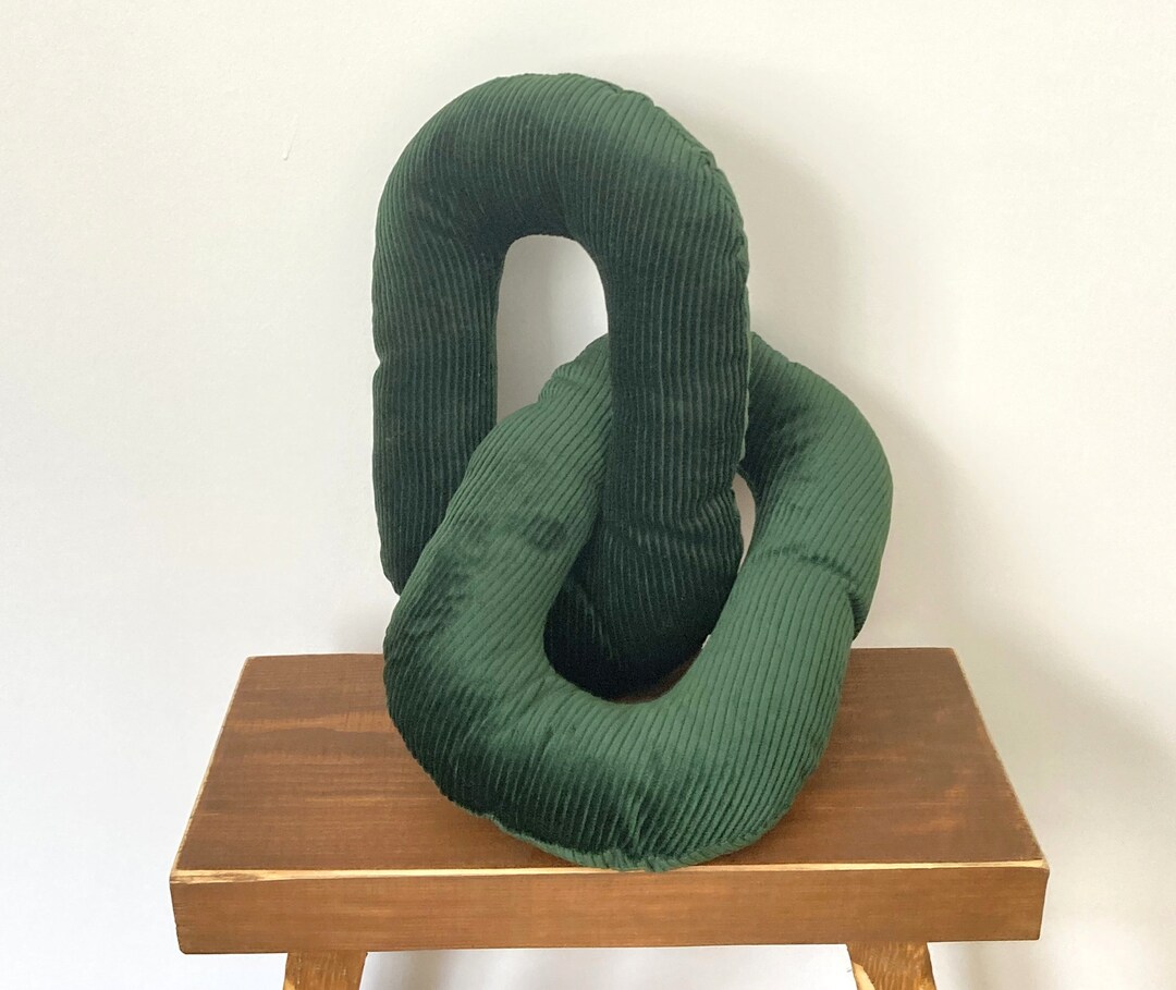 Chain Link Pillow,emerald Green Corduroy Pillow,modern Pillows,boho ...