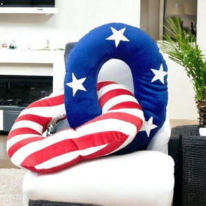 American Flag Velvet Decorative Chain Link Pillow - Etsy