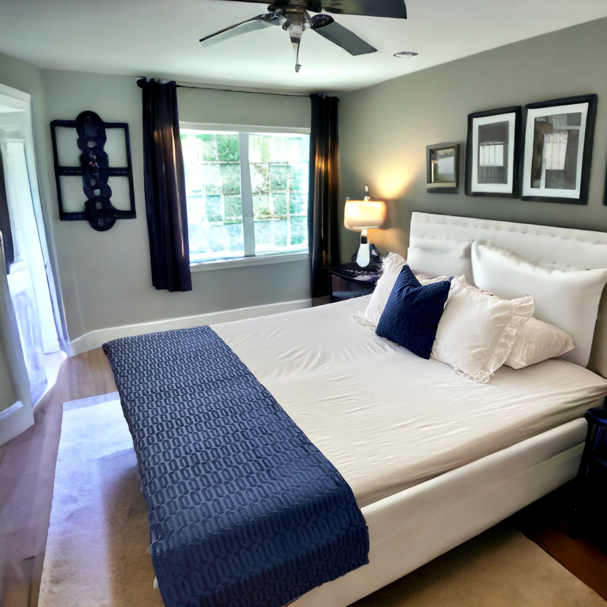 Navy Blue Velvet Bed Runner,christmas Gift,housewarming,bedroom Decor ...