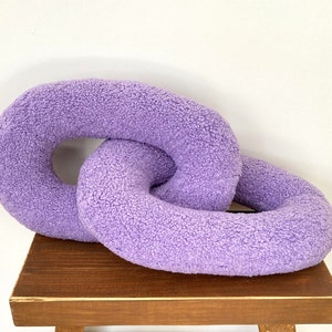 Chain Link Pillow,lilac Boucle Pillow,modern Home Decor,boho Decor ...