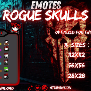 Emotes Rogue Skull for Twitch, Twitch Cute Emote Collection, Twitch ...