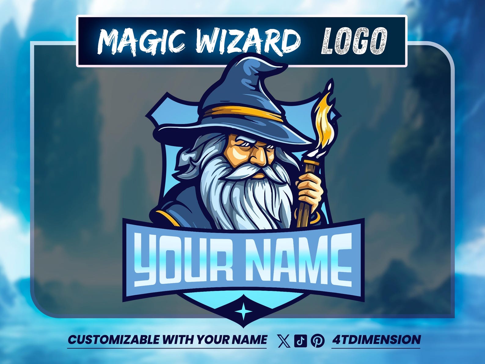 Twitch Wizard Logo, Gaming Logo, Logo Design, Mascot Logo, Streaming ...
