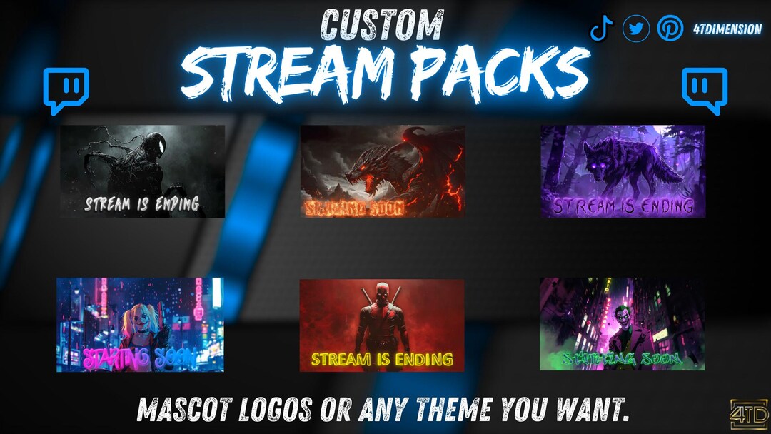 Custom Design of Stream Packs / Custom Streampacks / Overlay / Screens ...