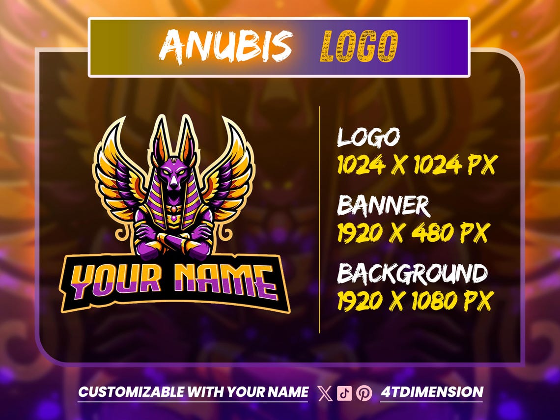 Unique Twitch Anubis Logo, Gaming Logo, Logo Design, Mascot Logo ...