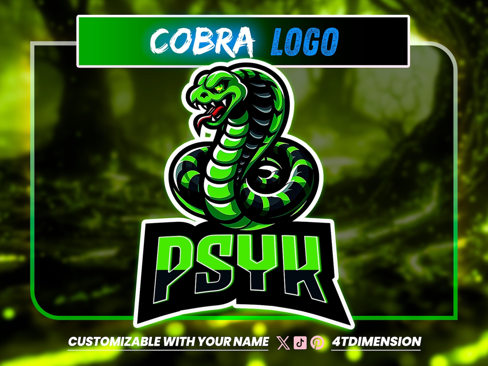 Unique Twitch Cobra Logo, Gaming Logo, Logo Design, Mascot Logo ...